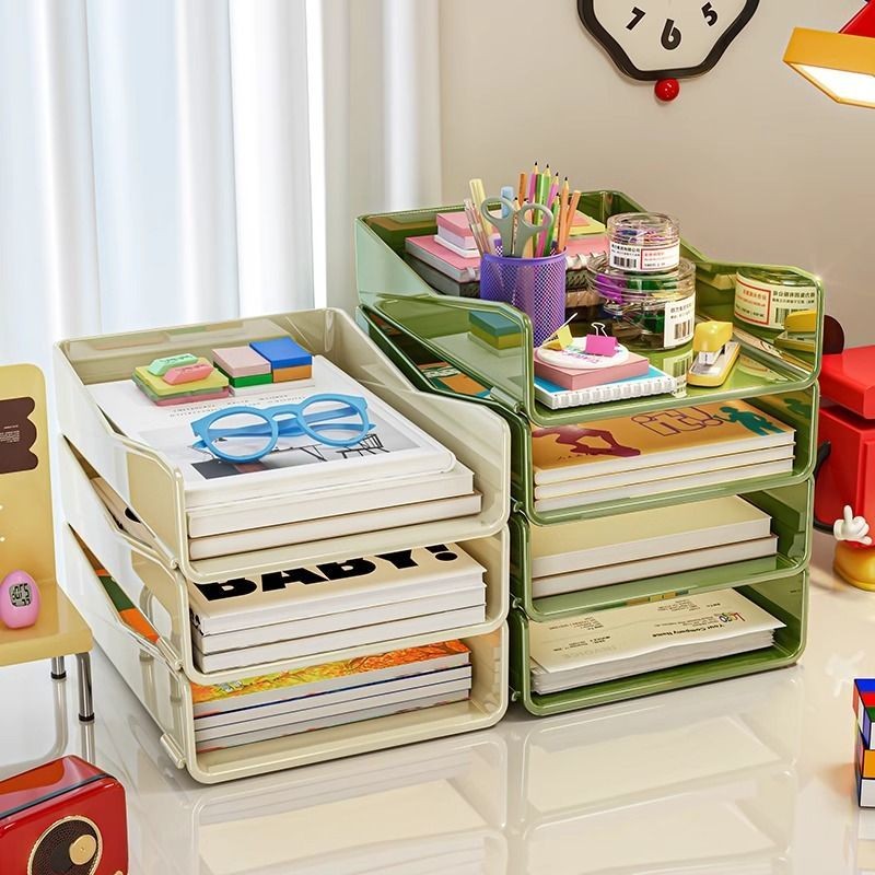 Desktop File Storage Rack Bookshelf Book Desk Rack Office Dormitory ...