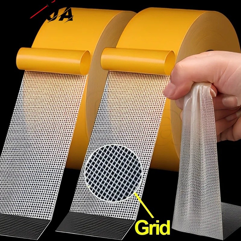 5M Double-sided Translucent Glass Grid Fiber Mesh Fabric Tape / Cloth ...