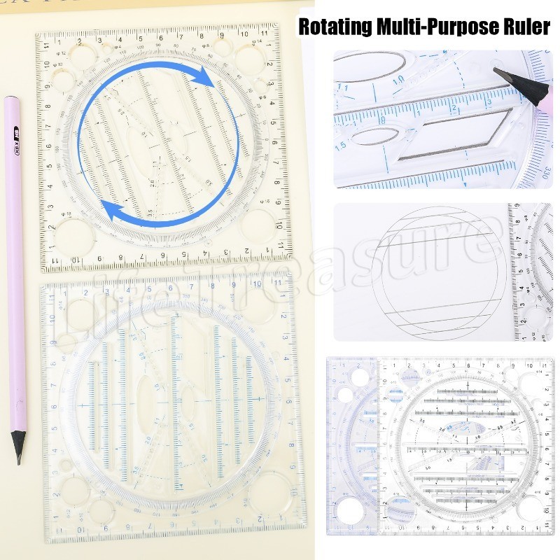 Multifunctional Geometric Ruler - Mathematics Measuring Circle Drawing ...