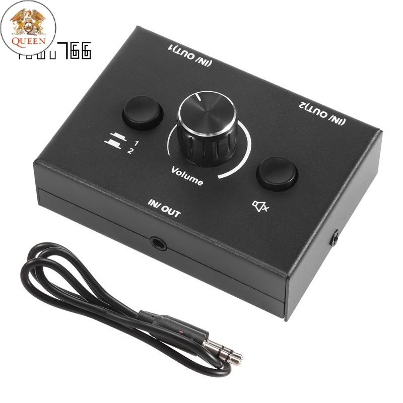 QC 3.5mm Audio Switcher, 2 Input 1 Output/1 Input 2 Output Audio Splitter Switcher, Audio ...