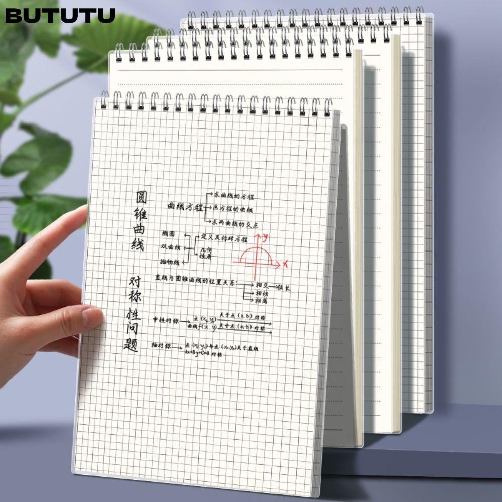 BUTUTU Spiral Notebook, A5/B5/A4 Grids/Blank/Horizontal Line Coil ...