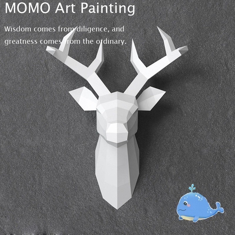 Coli Three-Dimensional Paper Model K2 Buck Head Staghorn Wall Hanging ...