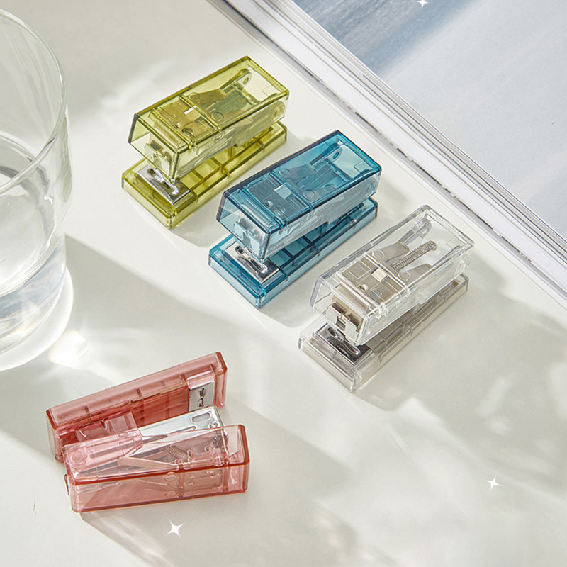 Portable Transparent Color Stapler with 1000pcs Staples Student Hand ...