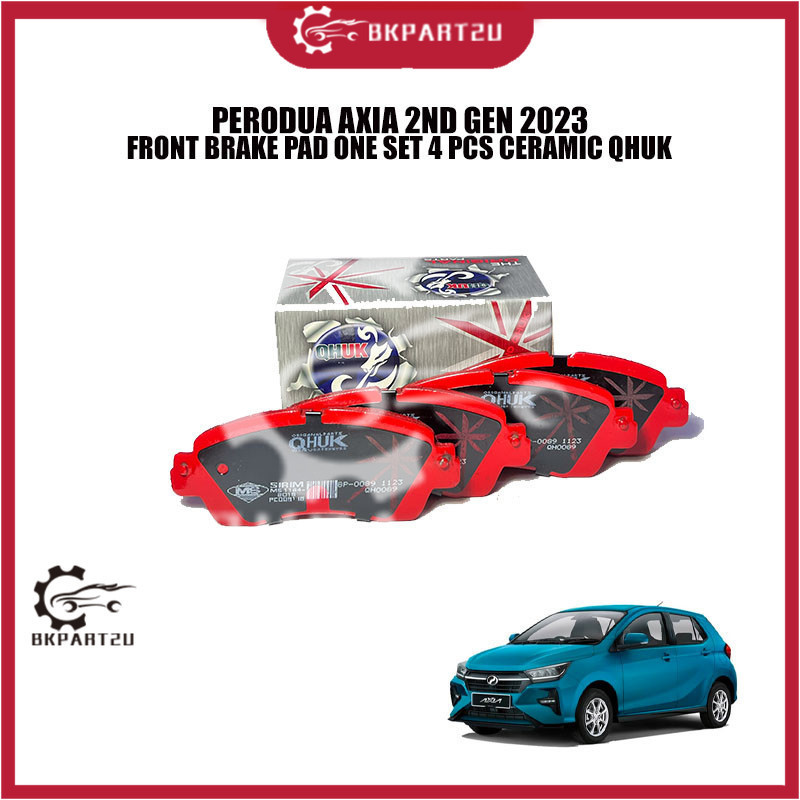 PERODUA AXIA 2ND GEN 2023 FRONT BRAKE PAD ONE SET 4 PCS CERAMIC QHUK ...