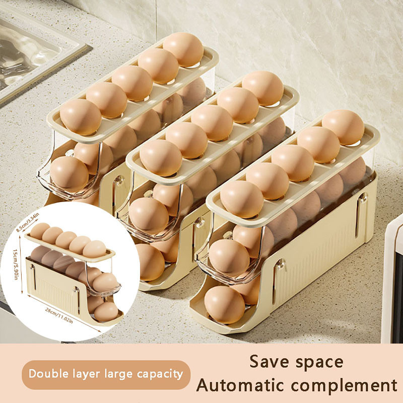 Slide Type Egg Carton Three-layer Automatic Egg Roller for Refrigerator ...