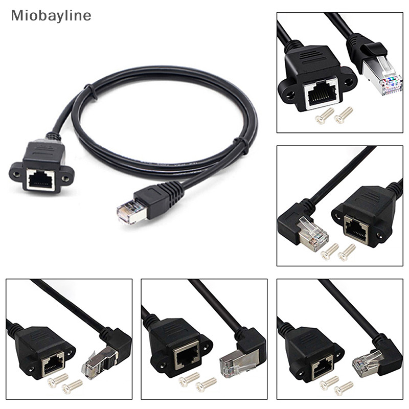 {Miobayline} 8Pin RJ45 Cable Male to Female Screw Panel Mount Ethernet ...