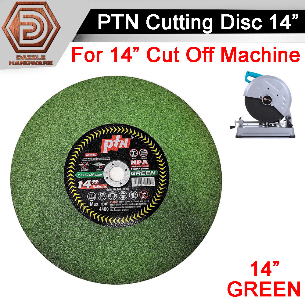 PTN 14" cutting disc green mata potong besi 14" 14 inch cutting disc ...
