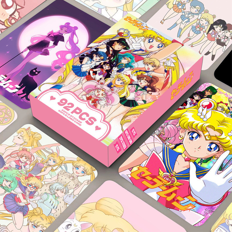 Pretty Soldier Sailor Moon Photocard Lomo Card Postcard Sticker 92pcs ...