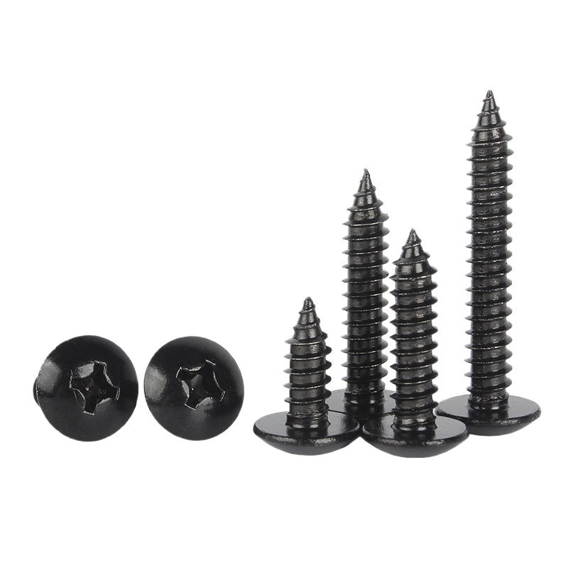 [KZS] Iron Black Cross Large Flat Head Self-Tapping Screws TA Pan Head ...