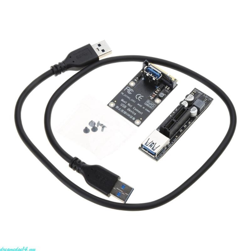 dreamedge14 Mini PCIE to PCI-E X1 Card Extension Port Adapter Graphics ...