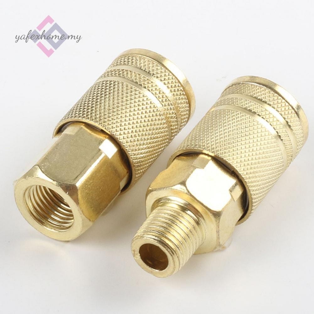 Pneumatic Fitting Air Tools Coupling Connector Coupler Gold Iron Male ...