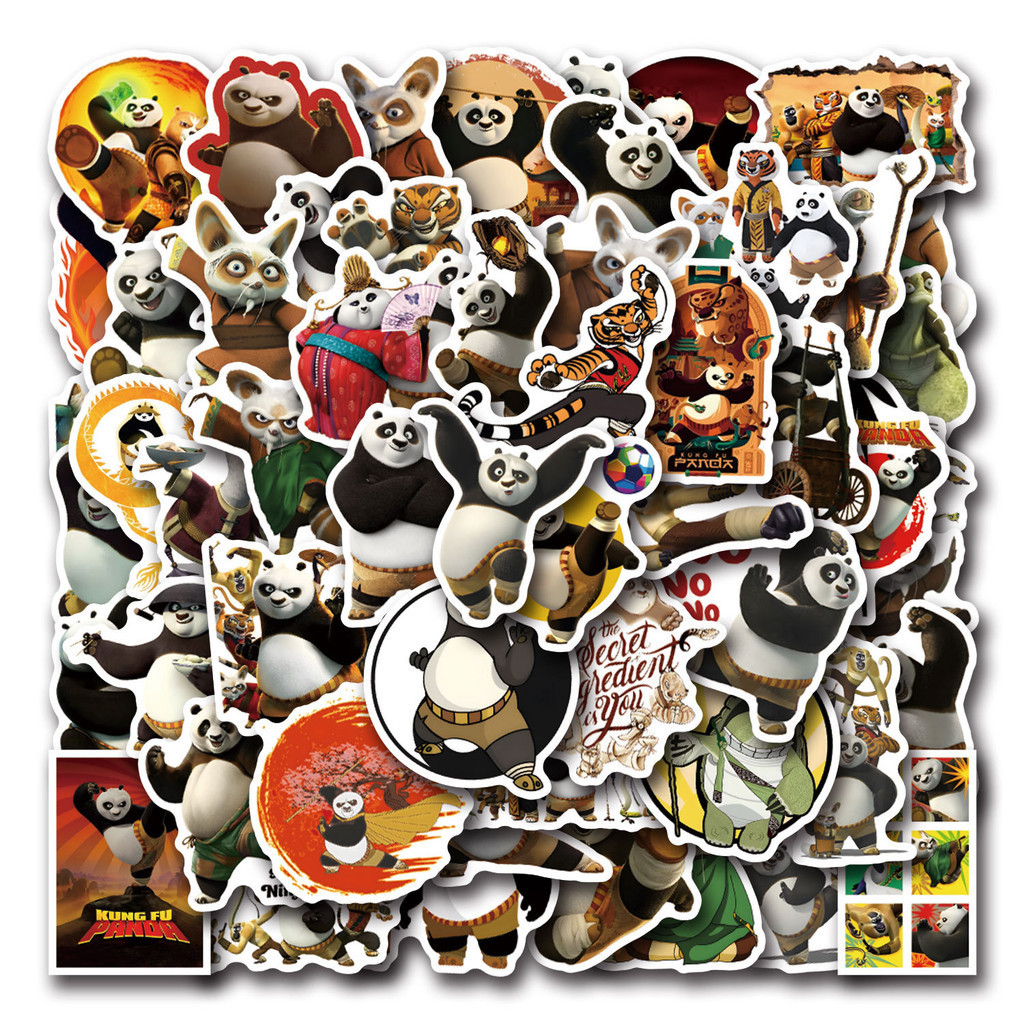 55pcs Kung Fu Panda Cartoon Movie Waterproof PVC Stickers | Shopee Malaysia