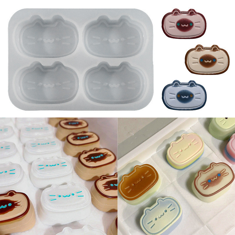 Influencer DIY Pinch Mold 4 Cheese Kitten Decompression Pinch Mold ...