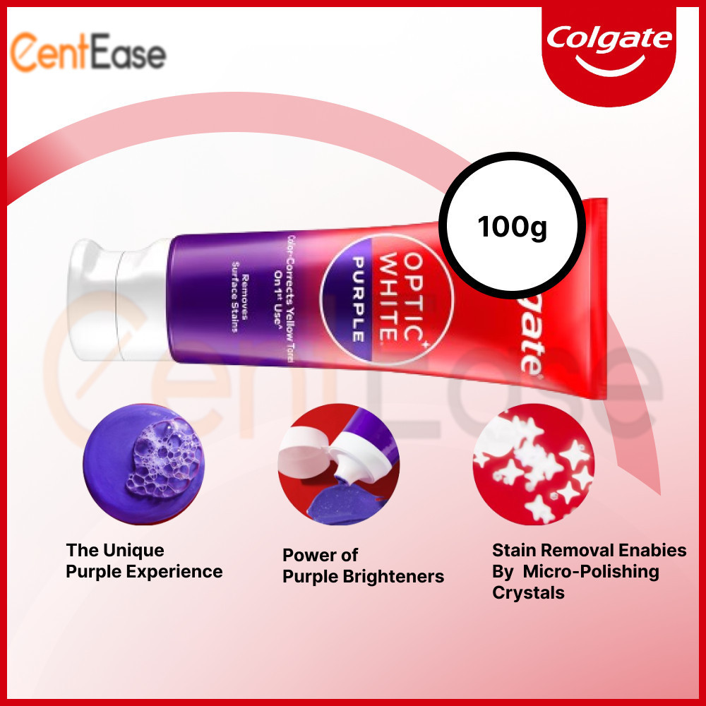 Colgate Optic White Purple Toothpaste 100g (Exp: May 2027) | Shopee ...