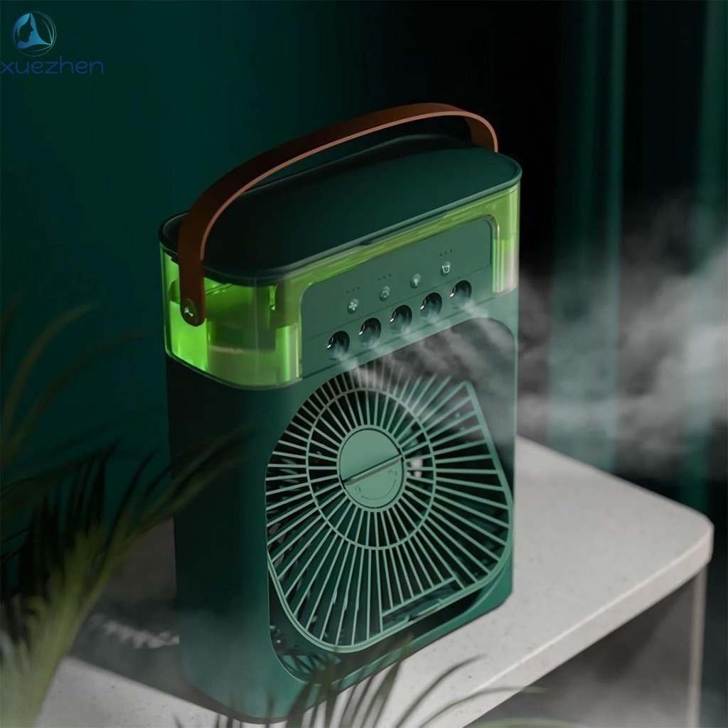 Rechargeable Spray Table Fan Speed Adjustable Fan with Five-hole Spray ...