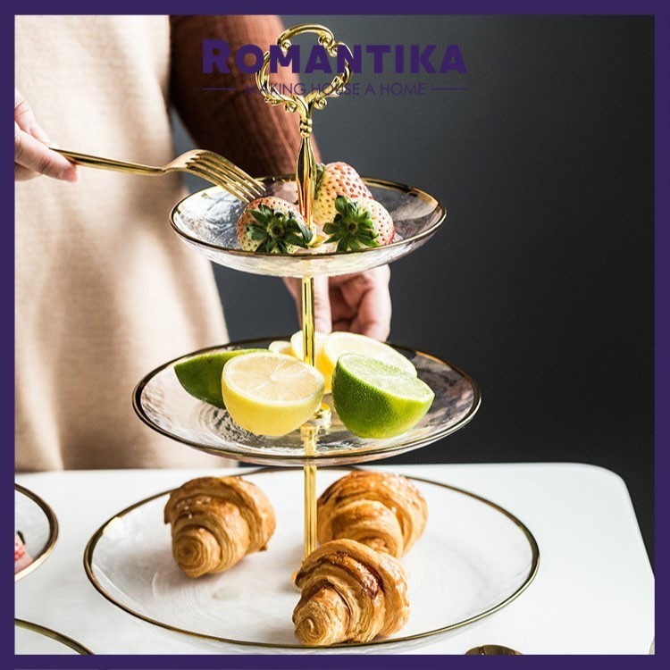 Romantika 3 Tier Clear Tray tea table afternoon tea Acrylic Display ...