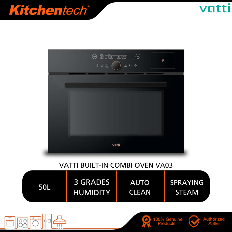 Vatti Built-In Combi Oven VA03 50L 3 Steam Functions 8 Baking Functions ...