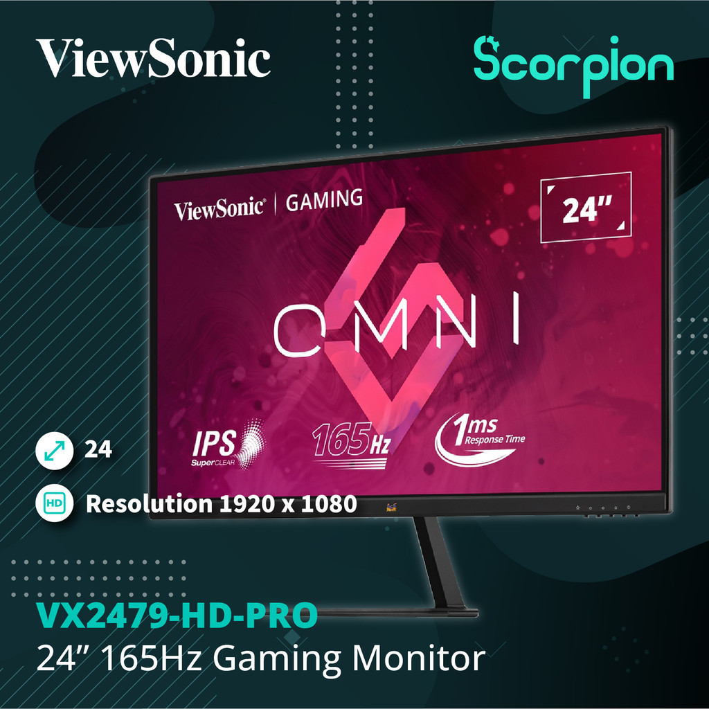 ViewSonic VX2479-HD-PRO 24” 165Hz Gaming Monitor | Shopee Malaysia