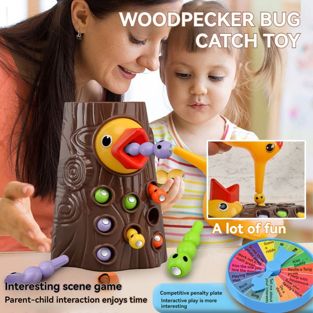 Game Magnetic Toddlers Toy Fine Woodpecker Catching Learning Motor ...
