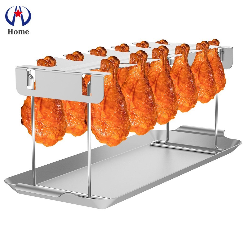 Chicken Leg Rack for Grill 12 Slots Stainless Steel Chicken Wing Rack ...