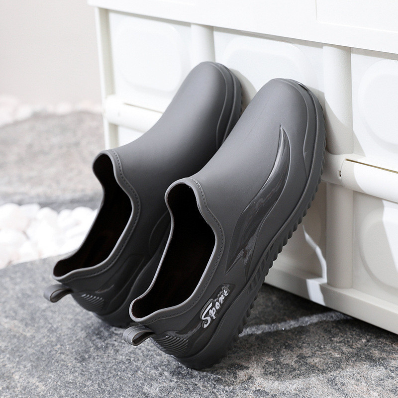Wear-resistant Low-Top Waterproof Rain Boots Anti-Slip Men's Chef Shoes ...