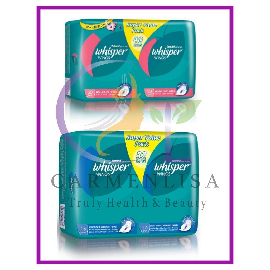 WHISPER Heavy/Regular Flow Bundle Pack (28cm X 32s)/(23cm X 40s ...