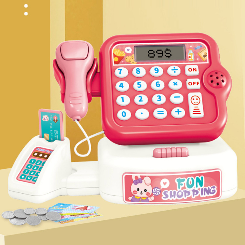 Cash Register Toy with Calculator Simulated Cash Register Kids Cash ...