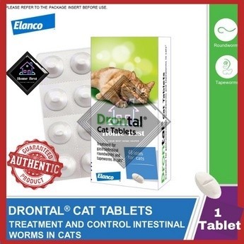 [Authentic] Drontal Cat Deworm (1 Tablet) Treatment of Intestinal Worms ...