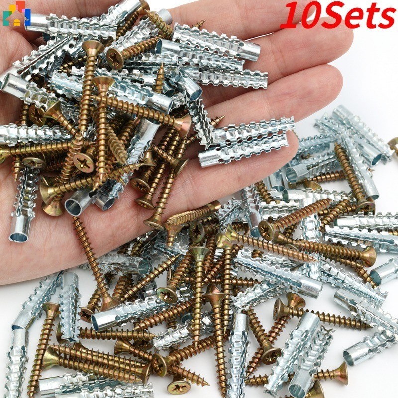 10Sets New Metal Serrated Expansion Screws Anti Loose Cement Wall ...
