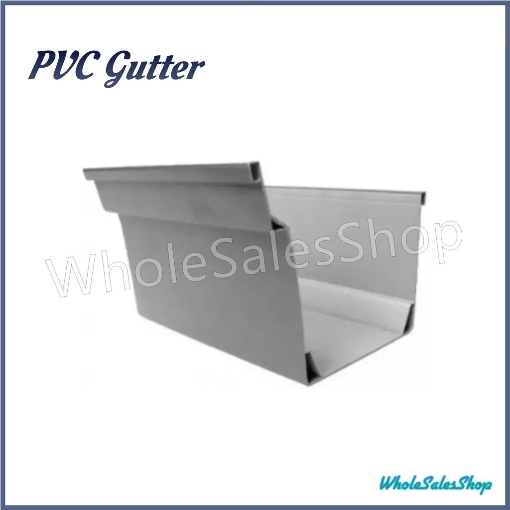 [1FT] Pvc Gutter Grey (Pvc Rainwater Gutter System ) Salur Air Kelabu ...