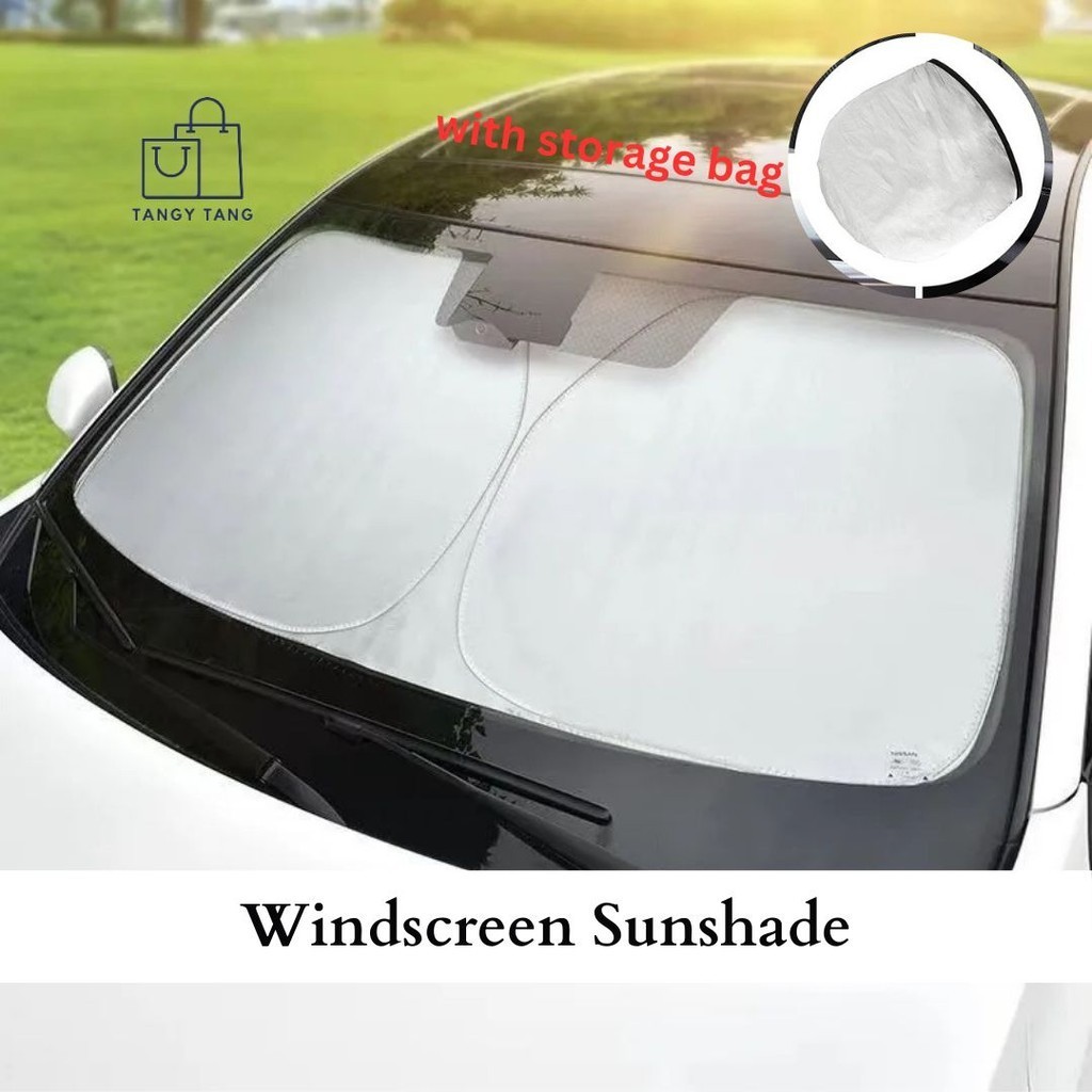 (Free Storage Bag) Foldable Reflective Car Windshield Sunshade Front ...