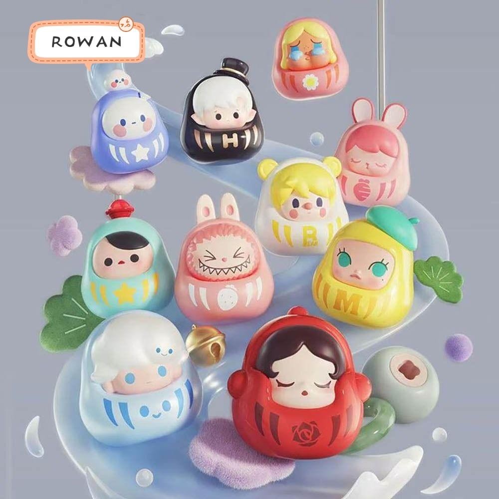 ROWAN Box, MOLLY Labubu CRYBABY Soap Bubbles Anime Cartoon Figure Model ...