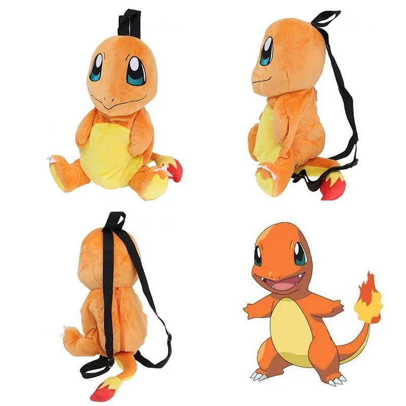 Pokemon Charmander Backpack Kawaii Pikachu Plush Bag Gengar Eevee ...