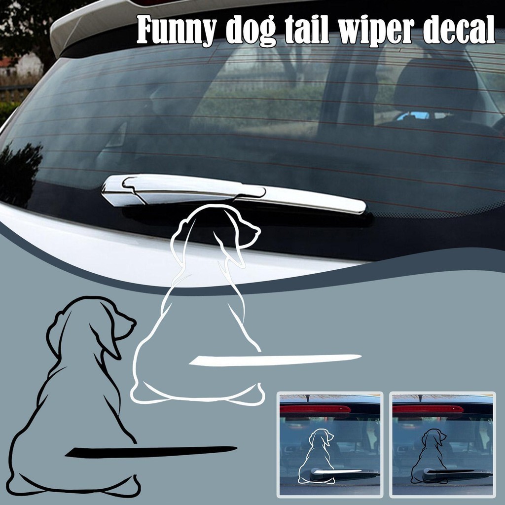 Vinyl Car Sticker Dog Windshield Dogs Sticker Interesting Tail ...