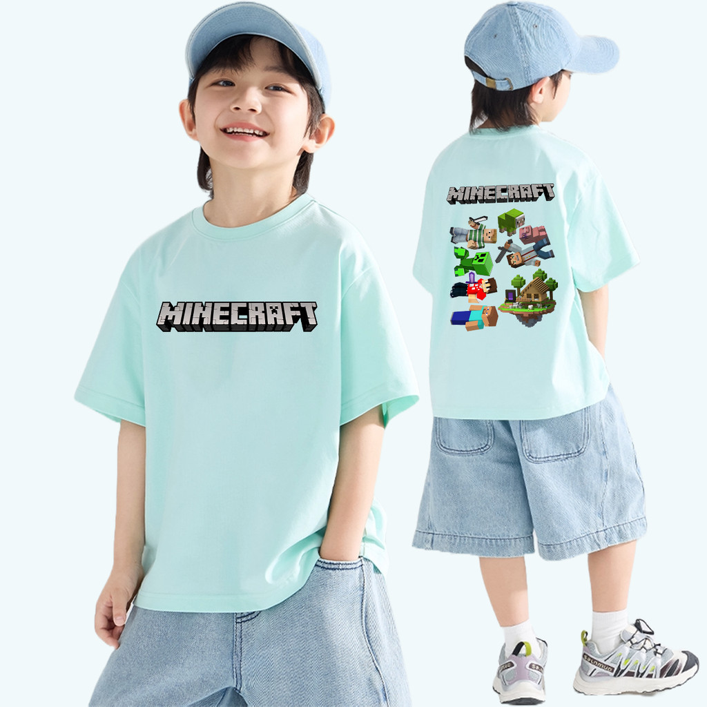 Minecraft Children's T-Shirt for Boys and Girls Baju | Shopee Malaysia