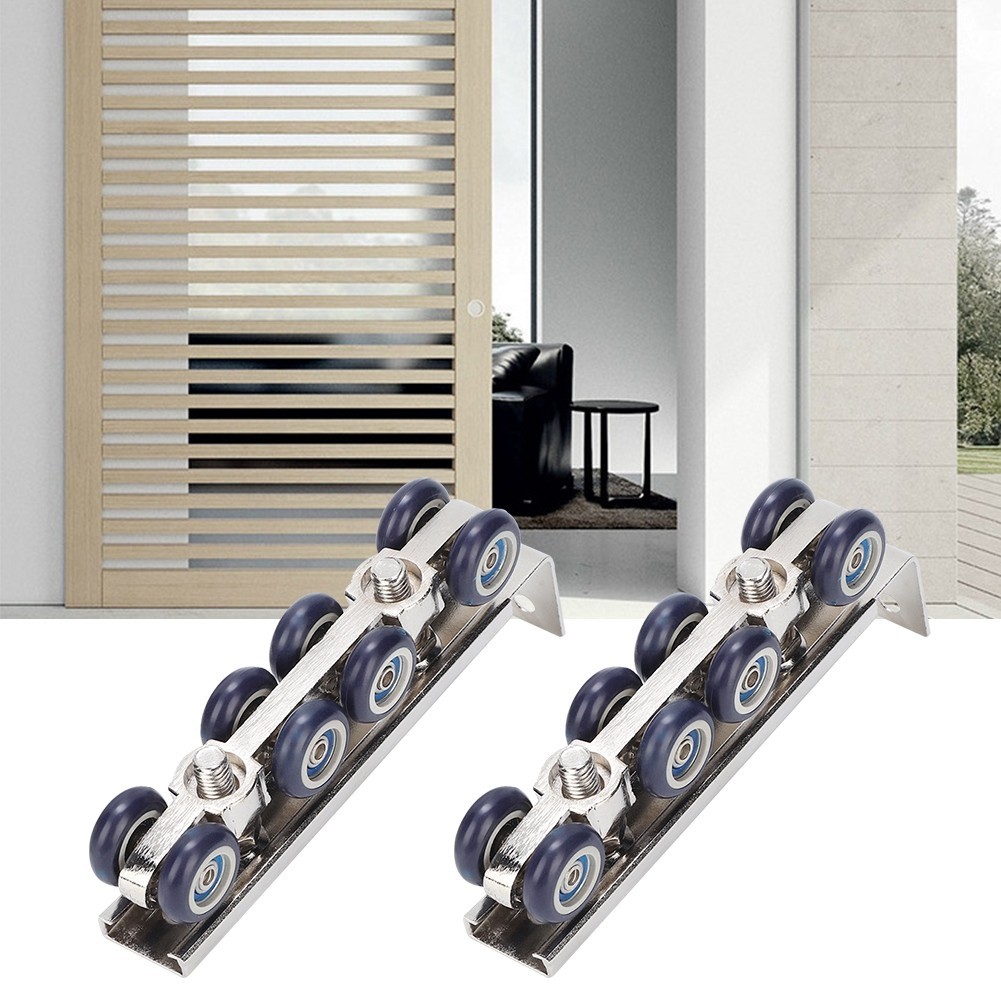 Lhome Sturdy 8 Wheels Door Track Pulley Hanging Wheel Home Sliding ...