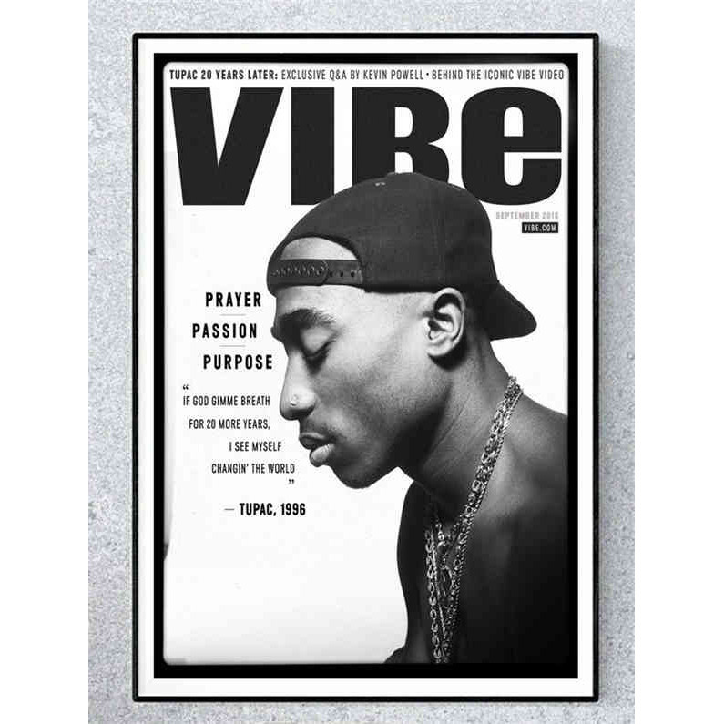 Tupac Shakur Canvas Wall Art Modern Hip Hop 2Pac Music Album Posters ...