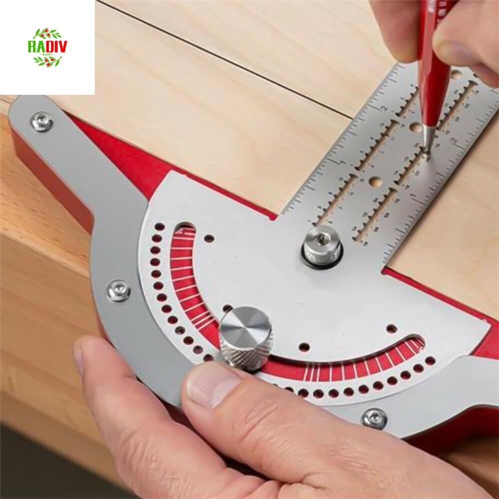 RADIV Woodworkers Edge Ruler, Stainless Steel T-Type Protractor ...