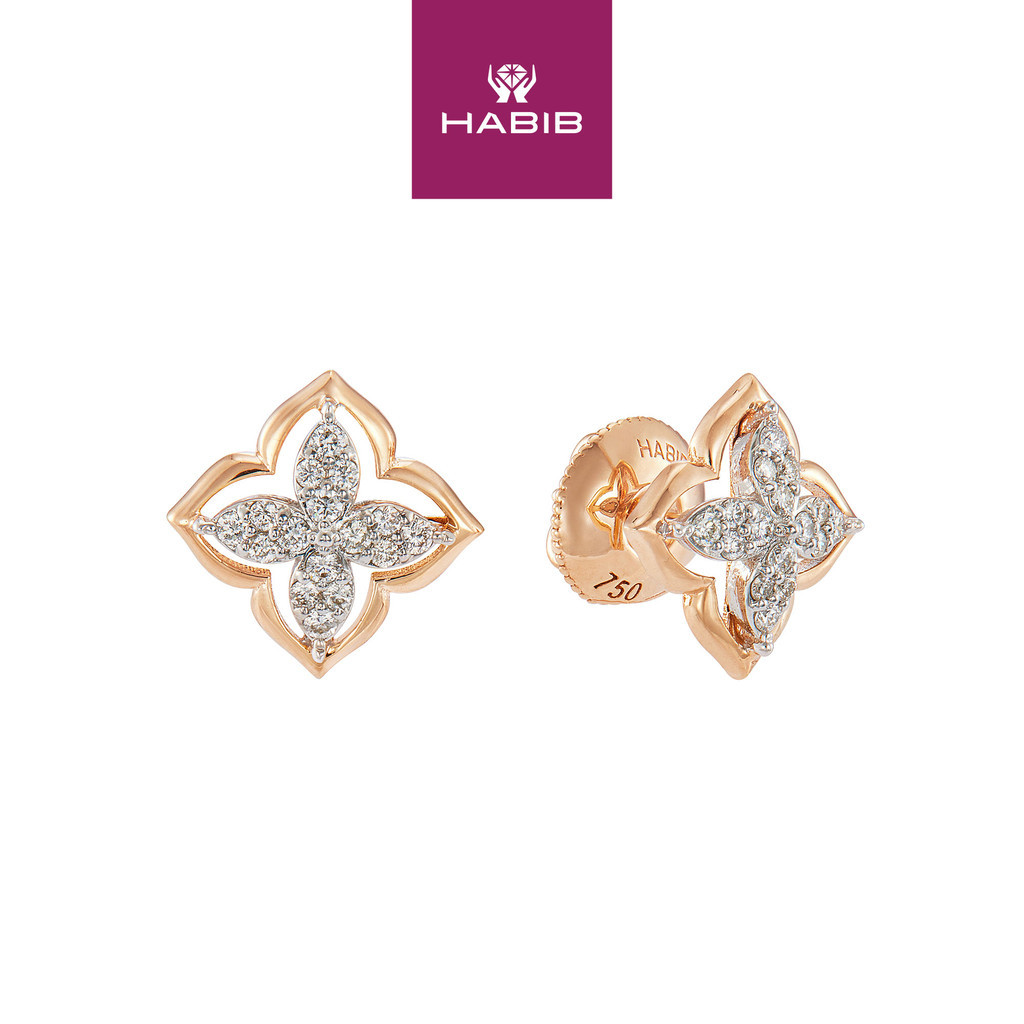 HABIB AL-ZAHRA | Diamond Earrings in 750/18K Rose and White Gold ...