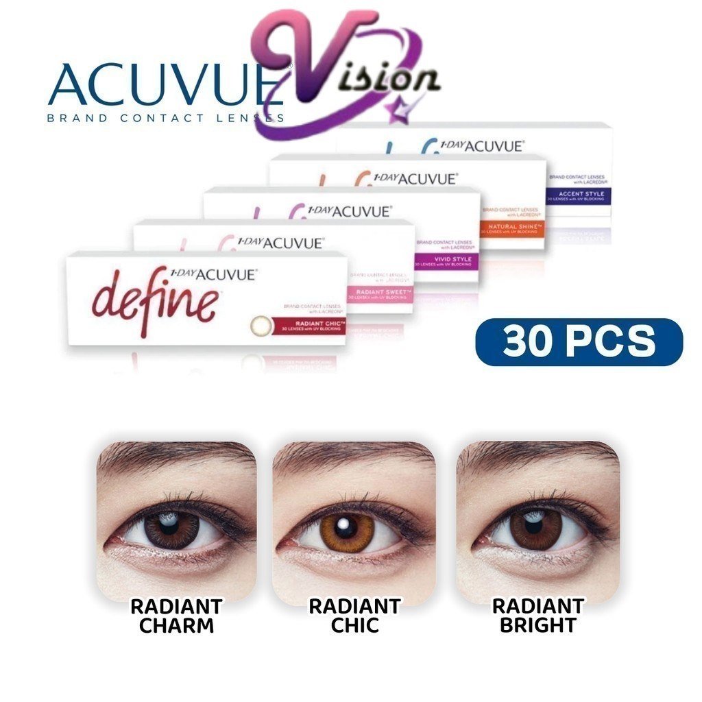(30 pcs) Acuvue Define Daily Disposable Silicone Hydrogel Cosmetic ...