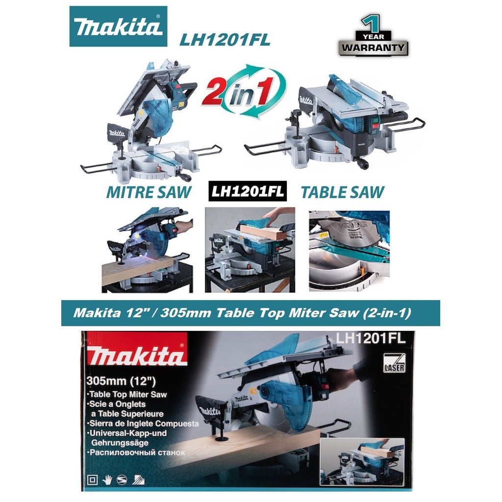 Makita 305mm/12-in Table Top Mitre Saw c/w Job Light and Laser Line ...