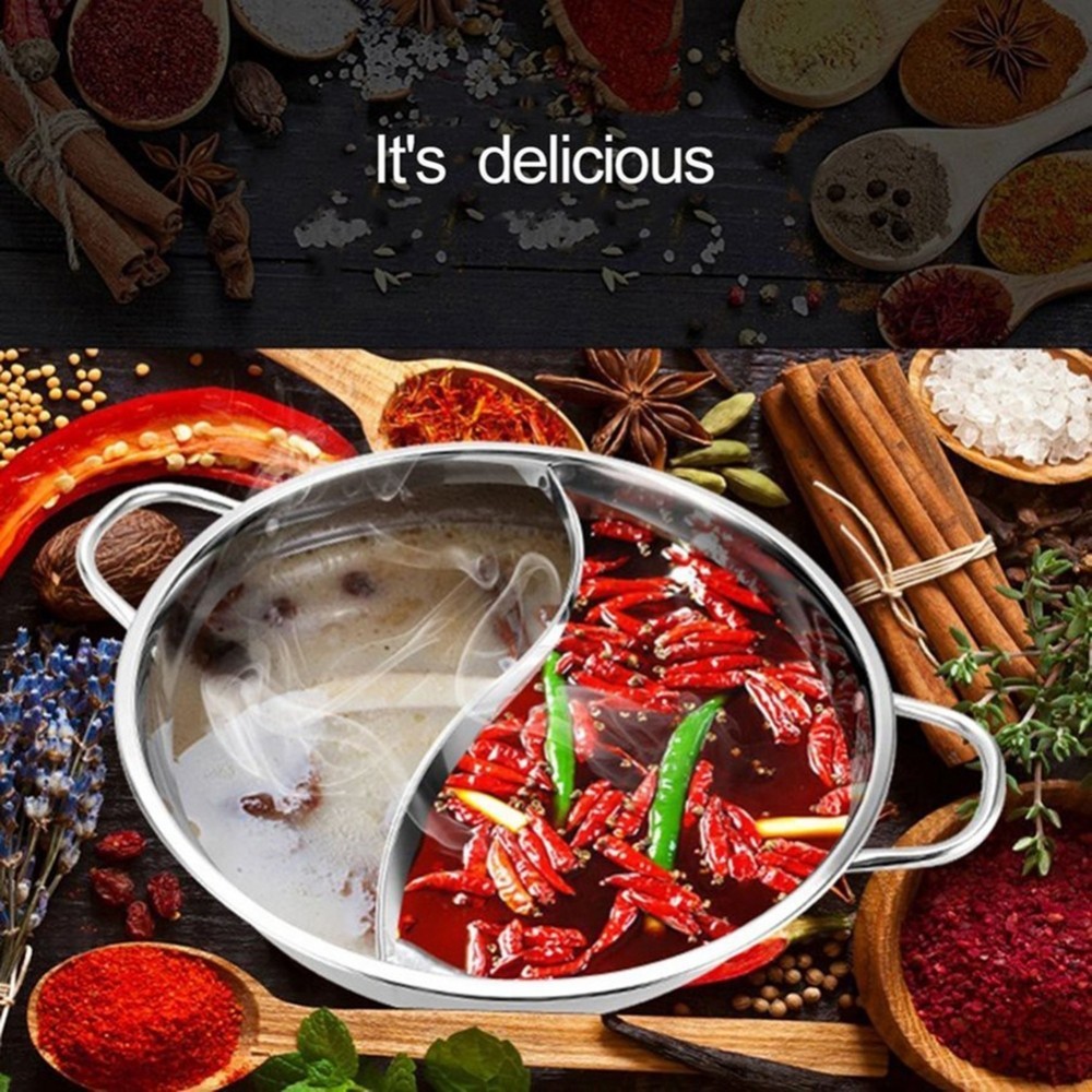 Premium Quality Stainless Steel Twin Divided Hot Pot Suitable for Gas ...