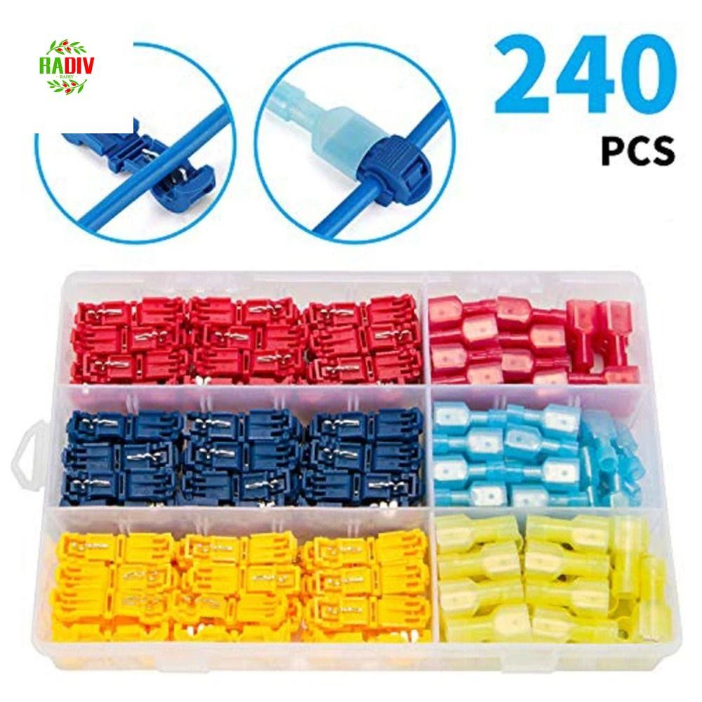 RADIV 60/120/240PCS T-Tap Wire Cable Connector, Clamp Type Insulated ...