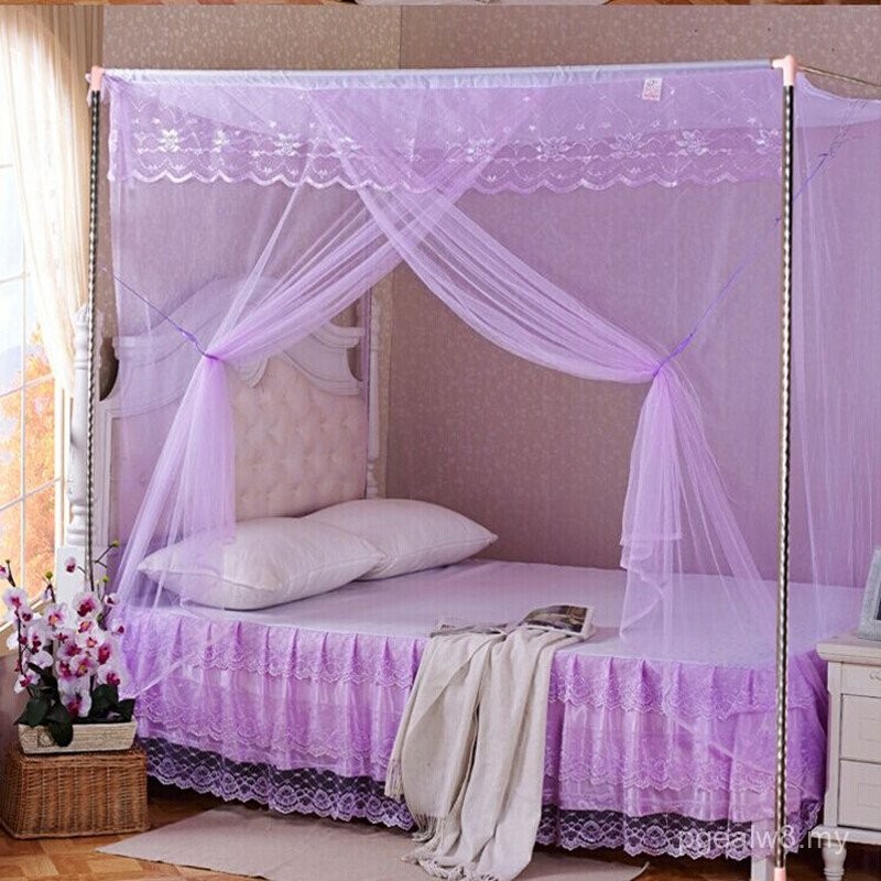 Kelambu Gaya Lama Tradisional, Tebal dan Disulitkan, Pintu Tunggal ...