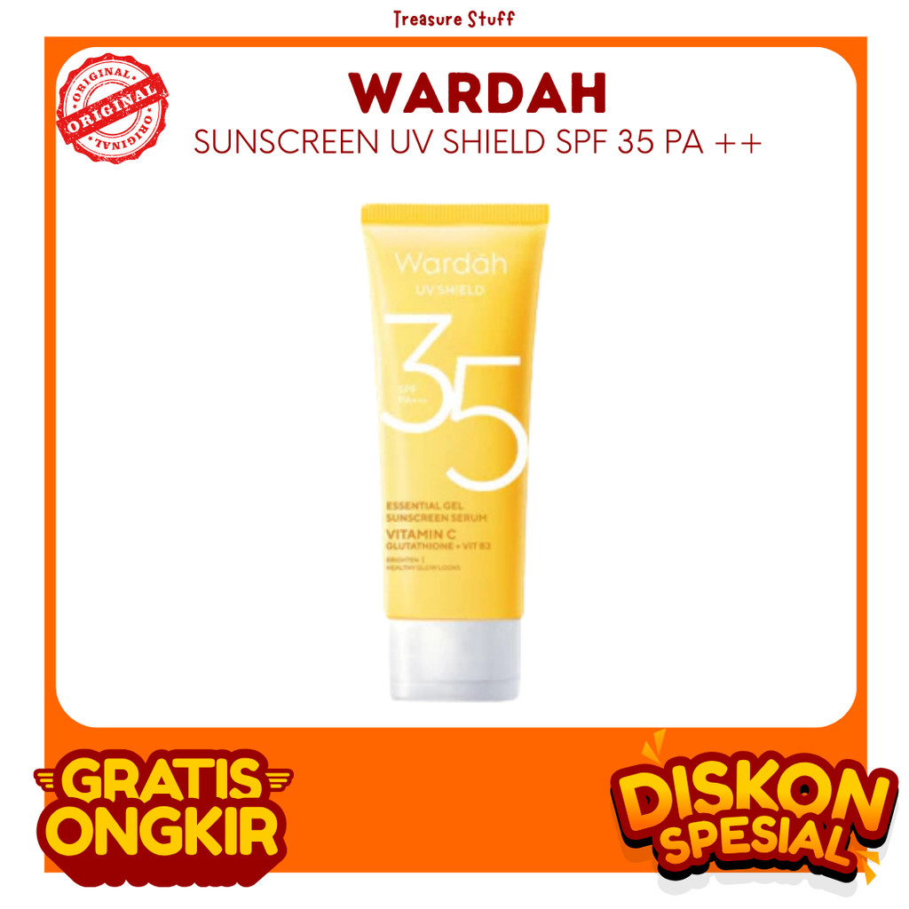 Sunscreen Wardah UV Shield Essential Gel SPF 35 PA+++ (NEW PACKAGING ...