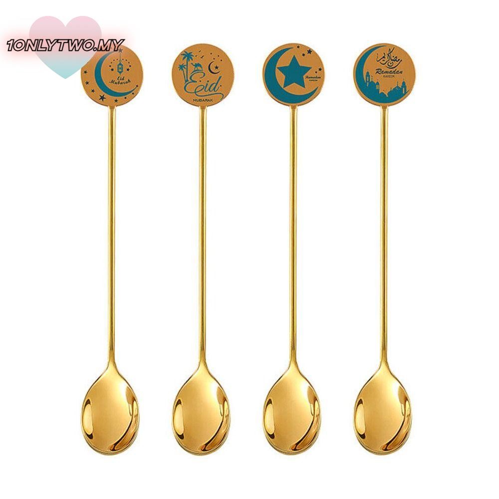 1ONLYTWO Star Moon Spoon Fork Set, Eid Mubarak Party Supplies Dessert ...