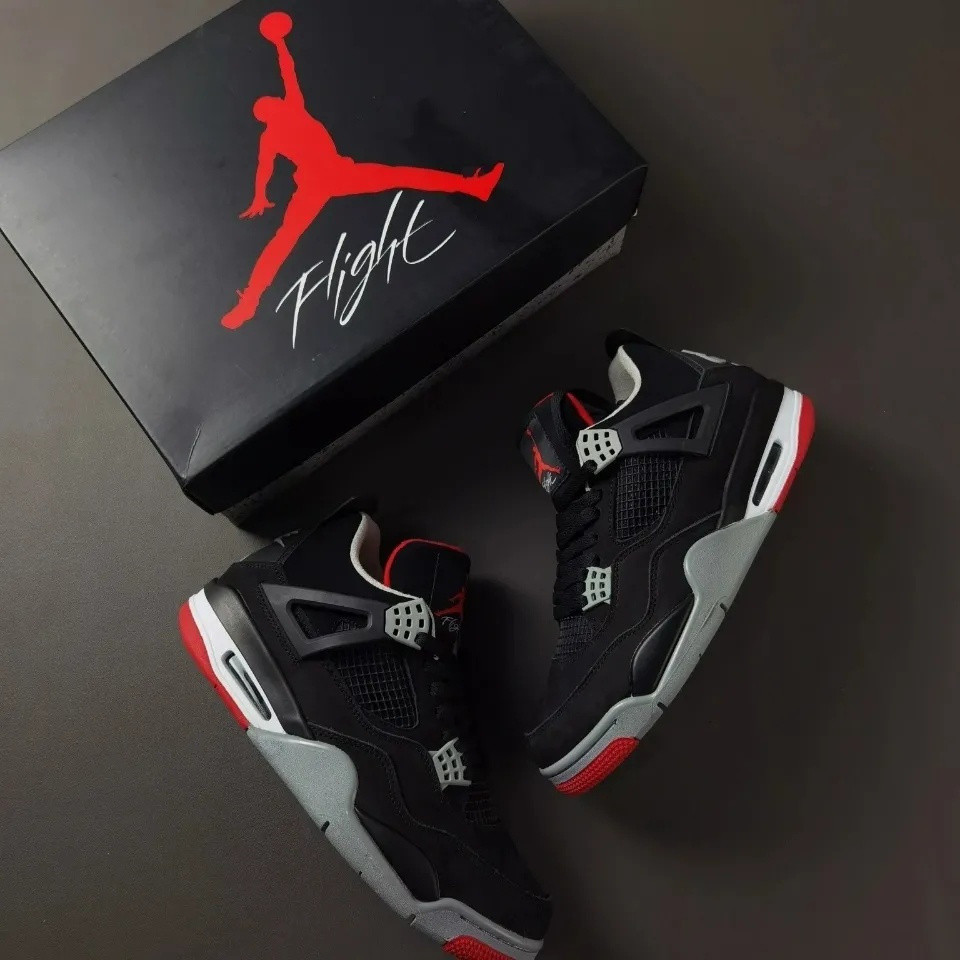 [24 hours delivery] NK Air Jordan 4 aj4 men's basketball shoes red and ...