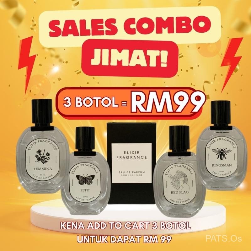 COMBO RAYA JIMAT 3 BOTTLE 30 ml + [EXTRA 2 PCS MINI PERFUME] Parfum ...