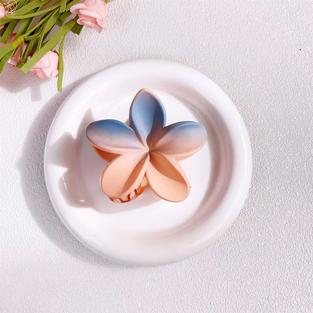 Matte Gradient Frangipani Claw Clips Beach Tropical Hair Accessories ...