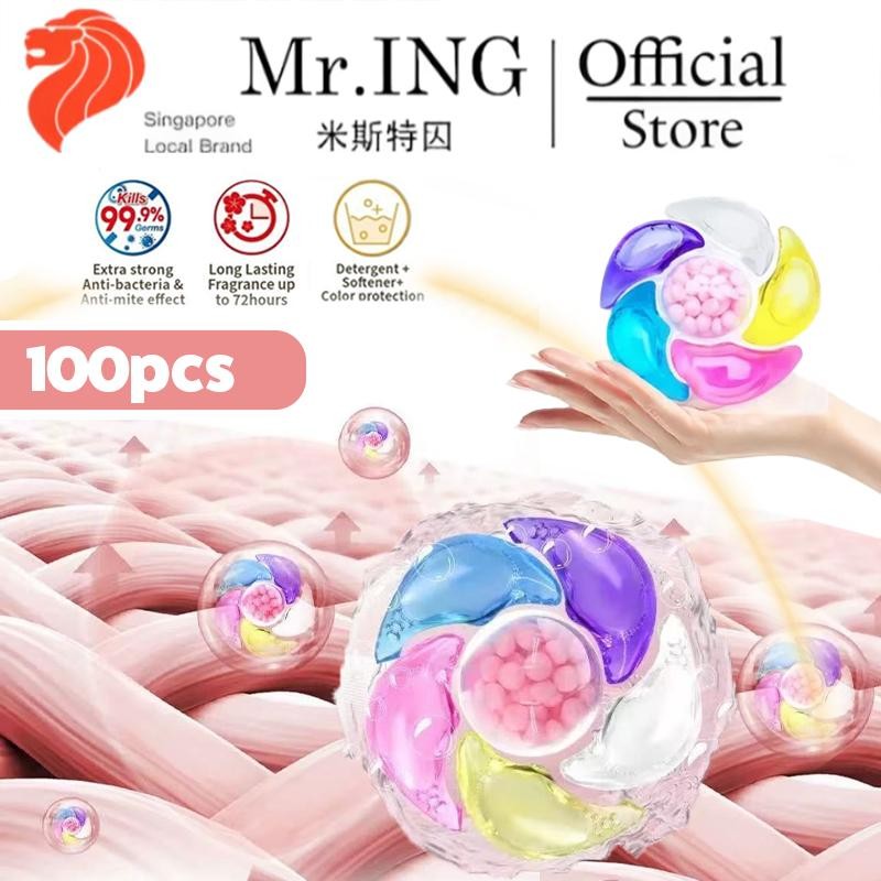 MR.ING 6 dalam 1 Pod Dobi Kapsul Detergen Anti-bakteria [100 pod ...
